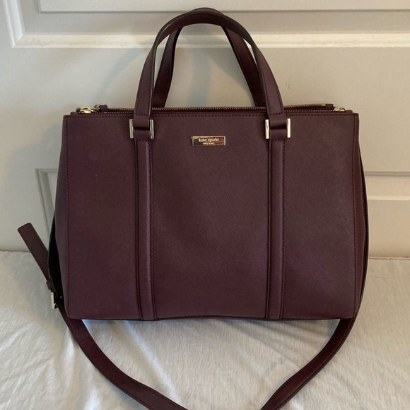 kate spade | Bags | Kate Spade Plum Mulberry Laptop Crossbody Tote Bag ...